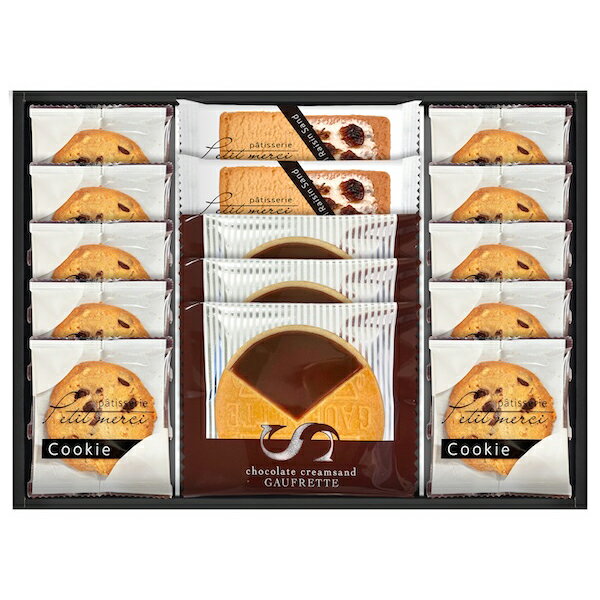 〇商品名：キャラメルレーズンサンド＆ざっくりクッキー・ゴーフレット詰合せ PM-25〇商品内容：キャラメルレーズンサンド×2、ゴーフレット(チョコ)×3、ナッツとチョコのざっくりクッキー×10〇賞味期限(日)：150〇箱サイズ(mm)：21...