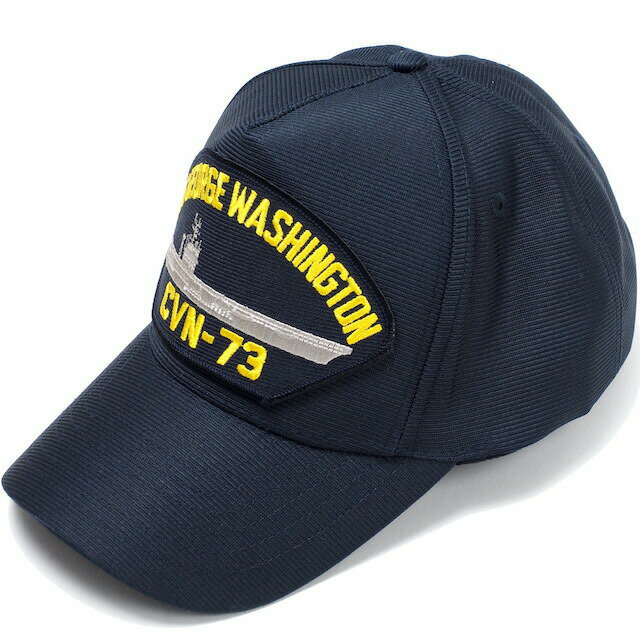 EAGLE CREST（イーグルクレスト）BASEBALL CAP [CVN-73 USS GEORGE WASHINGTON][ネイビー] きれいな刺繍が施された逆台形のパッチを、帽体の額部分に取り付けているナイロン製のミリタリーキャップ...