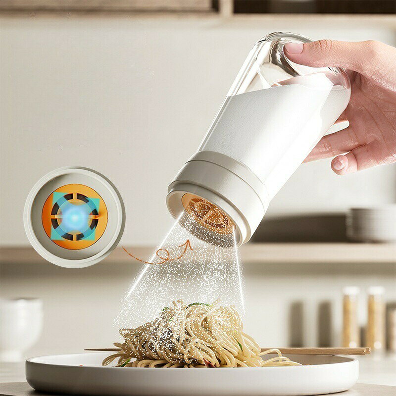 製品説明：キッチンに便利さと優雅さを添える計量式塩入れは、家庭料理人にとって必需品のスパイス容器です。高品質のガラス製で密閉設計なので、調味料を長期間新鮮に保ちます。このキッチンソルトシェーカーは、使用する塩の量を効果的に制御できるだけでな...