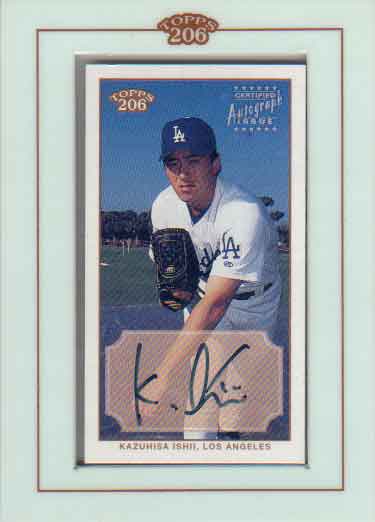 2002年Topps社発売のパックから出る石井一久の直筆サインカード石井一久　カードNo．TA−KI　