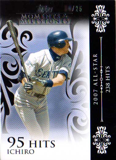 2008年Topps社発売のパックから出るイチローのシリアルカードシリアル入り25枚限定カード　カードNo．63　