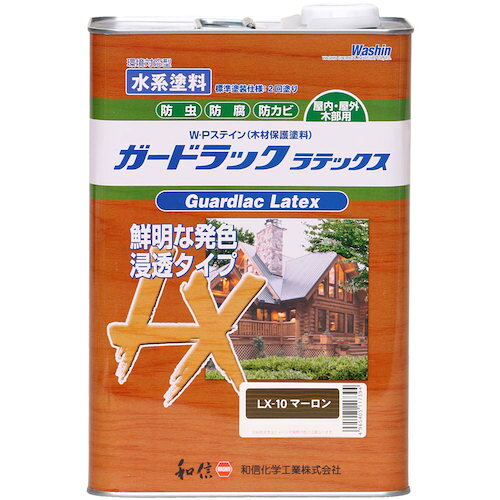 特長 ●木目を生かした鮮明な発色、新しい木部の塗装に最適です。 仕様 ●色：マーロン ●乾燥時間：（20℃）：一晩養生 ●塗り重ね回数：2回塗り ●塗布面積(［［M2］］)：約35&sup2;（畳約20枚） ●塗り面積（2回塗り）：約35&...
