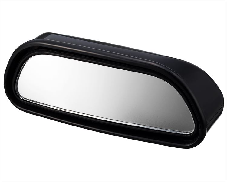 ドアミラーの視界を妨げない吊下げタイプのサポートミラーバックでの駐車時に白線・縁石・側溝を視認見やすい広角R300曲面鏡を採用製品サイズ：H45 x W110 x D40