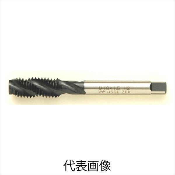 止まり穴用SKH材タップ　軽く良く切れます。スパイラルタップは止り穴ねじ加工時に使用します。キリコはカール状に手元側へ巻き上ります。材質：SKH用途：鉄工用スパイラルタップとは？止まり用のタップでキリコが後ろに排出され右回転のみで使用します...
