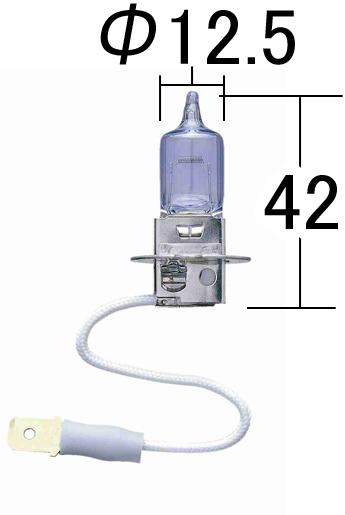 種別：H3定格：12V55W光色：ホワイト色温度：3770K口金：PK22sガラス球：T12入数：2