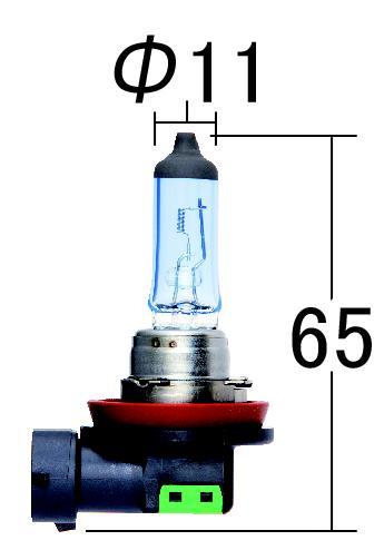 種別：H11定格：12V55W光色：ホワイト色温度：4000K口金：PGJ19-2ガラス球：T11入数：2