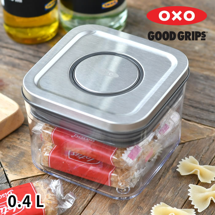 商品名 OXO オクソー ステンレスポップコンテナ スモールスクエア ミニ 0.4L 商品詳細 サイズ 約 W11×D11×H8cm 容量 約0.4L 重量 約226g 素材 【容器】AS樹脂 【フタ】ステンレス鋼、ポリアセタール、ABS樹...