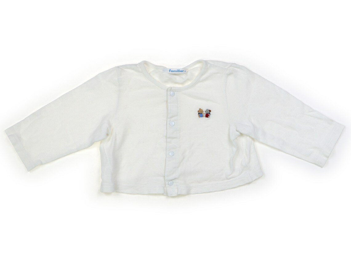 　ブランド 　familiar(ファミリア) 　カテゴリー 　カーディガン 　サイズ 　80サイズ 　色 　ホワイト 　状態 　★★★ 　記名 　なし 　ジャンル 　Boy カットソー生地です。首元に汚れあり。薄汚れと洗いざらし感はあります...