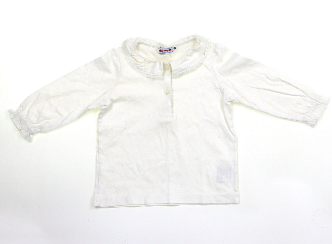 　ブランド 　miki HOUSE(ミキハウス) 　カテゴリー 　Tシャツ・カットソー 　サイズ 　80サイズ 　色 　ホワイト 　状態 　★★ 　記名 　なし 　ジャンル 　Girl カットソー生地です。襟に汚れあり。ブランドタグにB品表...