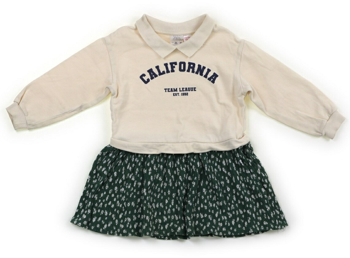 　ブランド 　ZARA(ザラ) 　カテゴリー 　ワンピース 　サイズ 　95サイズ 　色 　ベージュ・緑・紺英字 　状態 　★★ 　記名 　なし 　ジャンル 　Girl 実際のサイズ表記は98cmです。上は綿・ポリウレタンのトレーナー地で、...