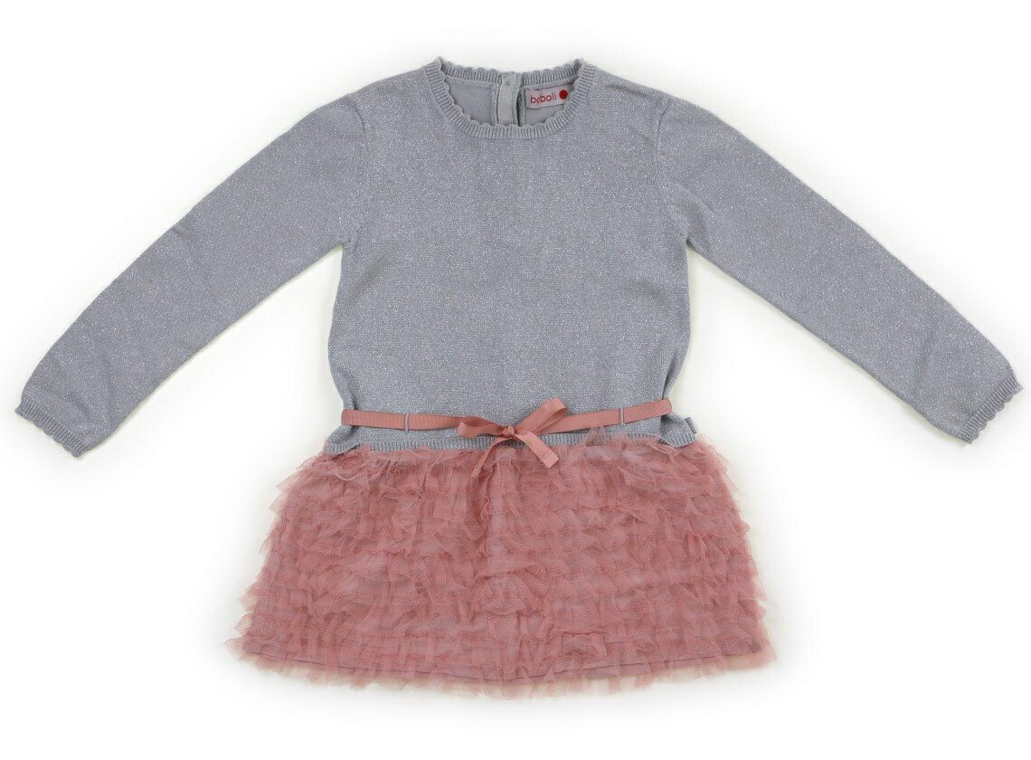 　ブランド 　BOBOLI(ボボリ) 　カテゴリー 　ワンピース 　サイズ 　100サイズ 　色 　シルバーグレー・ピンク 　状態 　★★★ 　記名 　なし 　ジャンル 　Girl コットン・ポリエステル素材のラメ入りニット。フリルはチュー...