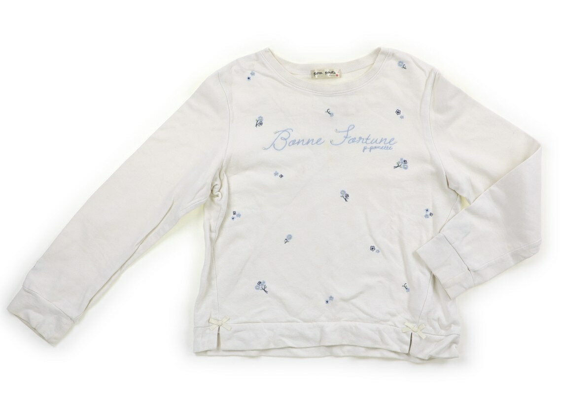 　ブランド 　pom ponette(ポンポネット) 　カテゴリー 　トレーナー・プルオーバー 　サイズ 　160サイズ 　色 　白、水色花刺繍 　状態 　★★ 　記名 　なし 　ジャンル 　Girl 胸やお腹にシミがあり、袖口に汚れがあり...
