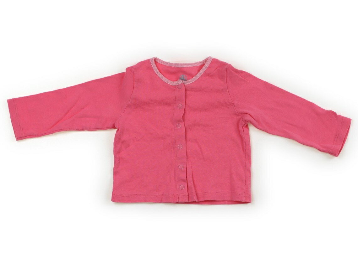 　ブランド 　PETIT BATEAU(プチバトー) 　カテゴリー 　カーディガン 　サイズ 　70サイズ 　色 　ピンク 　状態 　★★ 　記名 　なし 　ジャンル 　Girl 実際のサイズ表記は74cm。カットソー地。全体に色あせ・毛羽...