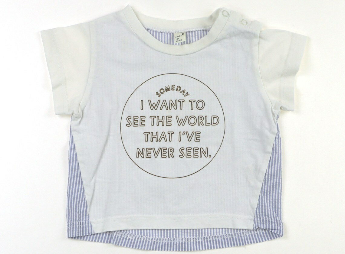 　ブランド 　apres les cours(アプレレクール) 　カテゴリー 　Tシャツ・カットソー 　サイズ 　80サイズ 　色 　ホワイト・パステルブルー×ホワイトストライプ 　状態 　★★（返品不可） 　記名 　なし 　ジャンル 　G...