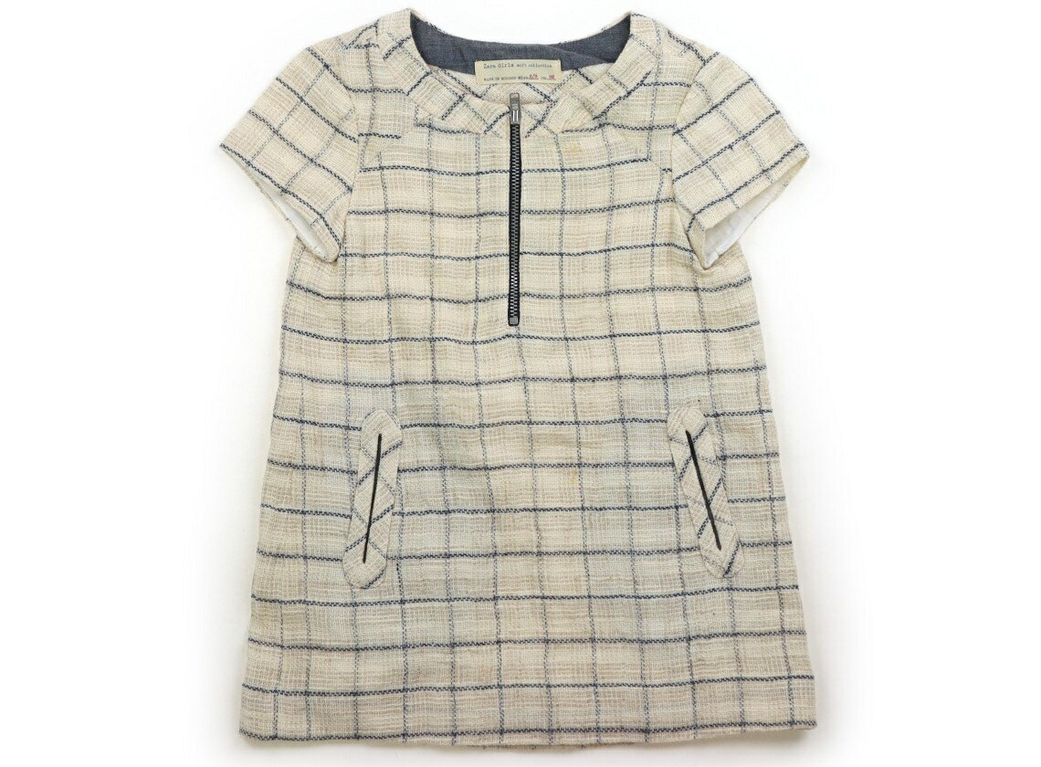 　ブランド 　ZARA(ザラ) 　カテゴリー 　ワンピース 　サイズ 　95サイズ 　色 　ベージュ　ネイビー　チェック 　状態 　★★（返品不可） 　記名 　なし 　ジャンル 　Girl 実際のサイズ表記は98cmです。表地はコットン・リ...