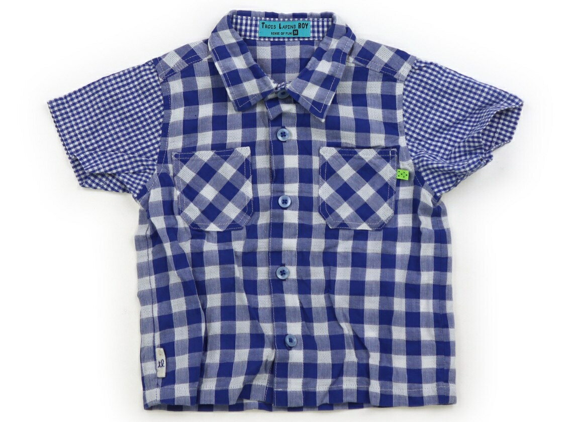 　ブランド 　troislapins(トロワラパン) 　カテゴリー 　シャツ・ブラウス 　サイズ 　90サイズ 　色 　ブルー　オフホワイト　チェック 　状態 　★★ 　記名 　なし 　ジャンル 　Boy サンプル商品のため素材名不明。恐ら...