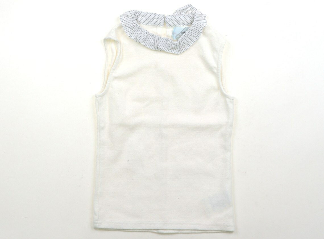 　ブランド 　SNIDEL(スナイデル) 　カテゴリー 　Tシャツ・カットソー 　サイズ 　110サイズ 　色 　白　ストライプ 　状態 　★★★ 　記名 　なし 　ジャンル 　Girl 衿部分は布帛生地です。身頃のカットソー地は毛羽立ちが...