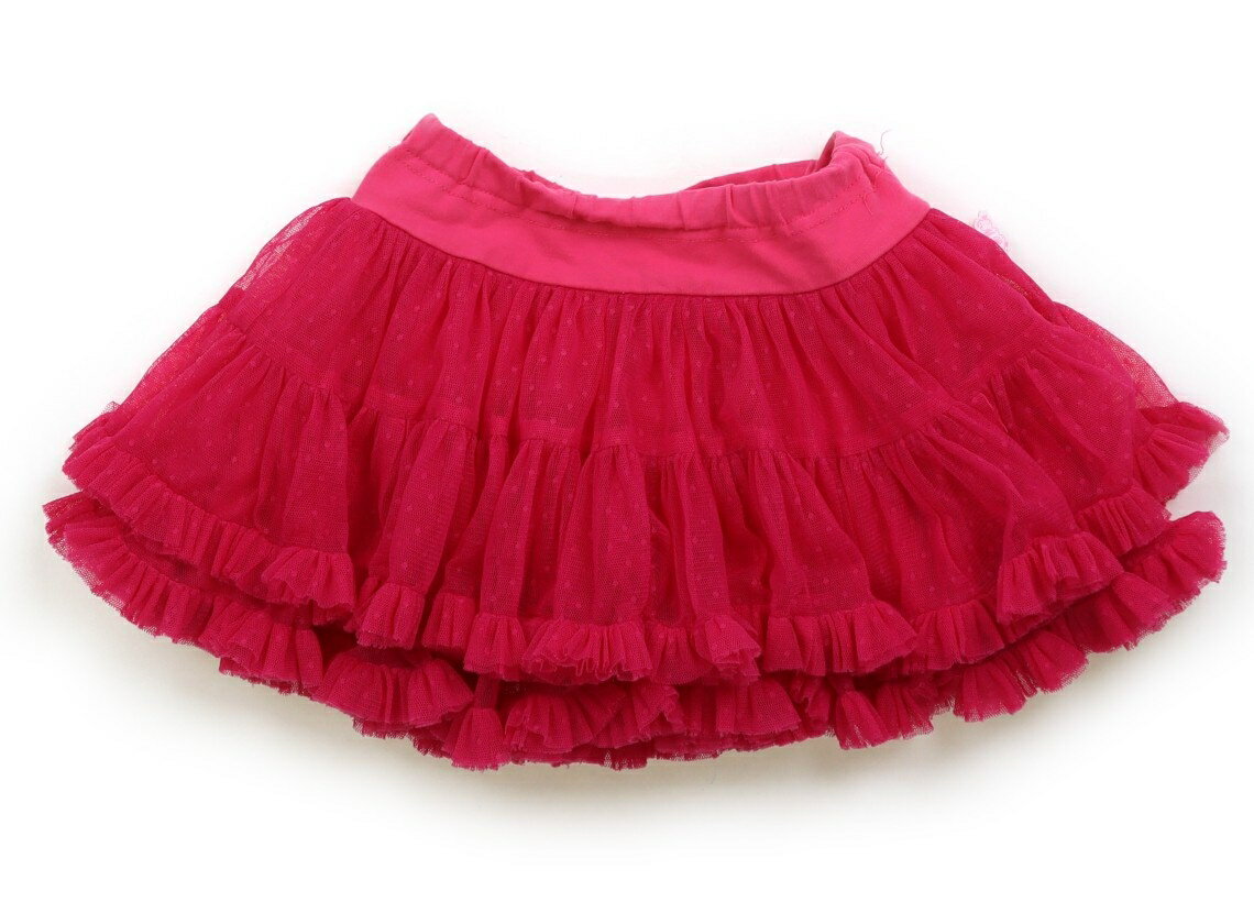 　ブランド 　mezzo piano(メゾピアノ) 　カテゴリー 　スカート 　サイズ 　100サイズ 　色 　マゼンタ 　状態 　★★★ 　記名 　なし 　ジャンル 　Girl 綿・ナイロンのカットソー素材。チュール装飾あり。サイズ調整ゴ...