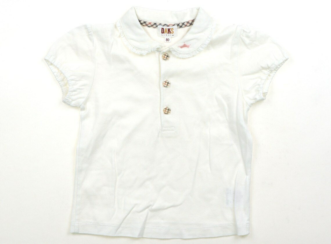 　ブランド 　DAKS(ダックス) 　カテゴリー 　Tシャツ・カットソー 　サイズ 　80サイズ 　色 　オフホワイト・ピンク 　状態 　★★ 　記名 　なし 　ジャンル 　Girl 綿カットソー地。やや毛羽立ちがあり、襟に黄色いシミが数か...