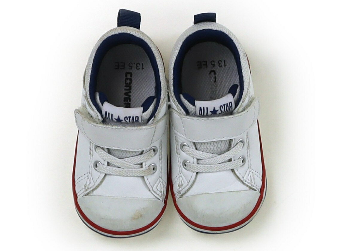 　ブランド 　CONVERSE(コンバース) 　カテゴリー 　スニーカー 　サイズ 　靴13cm〜 　色 　白、青 　状態 　★★（返品不可） 　記名 　なし 　ジャンル 　Boy 13.5cm表記。ALL STAR。つま先やかかと裏に擦れ...