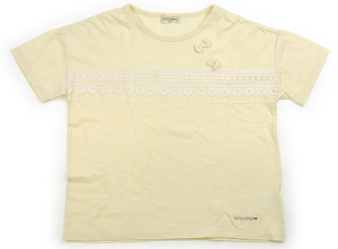 　ブランド 　troislapins(トロワラパン) 　カテゴリー 　Tシャツ・カットソー 　サイズ 　130サイズ 　色 　イエロー白リボン 　状態 　★★ 　記名 　なし 　ジャンル 　Girl 黒い点状の汚れが複数見られますがまだお使...