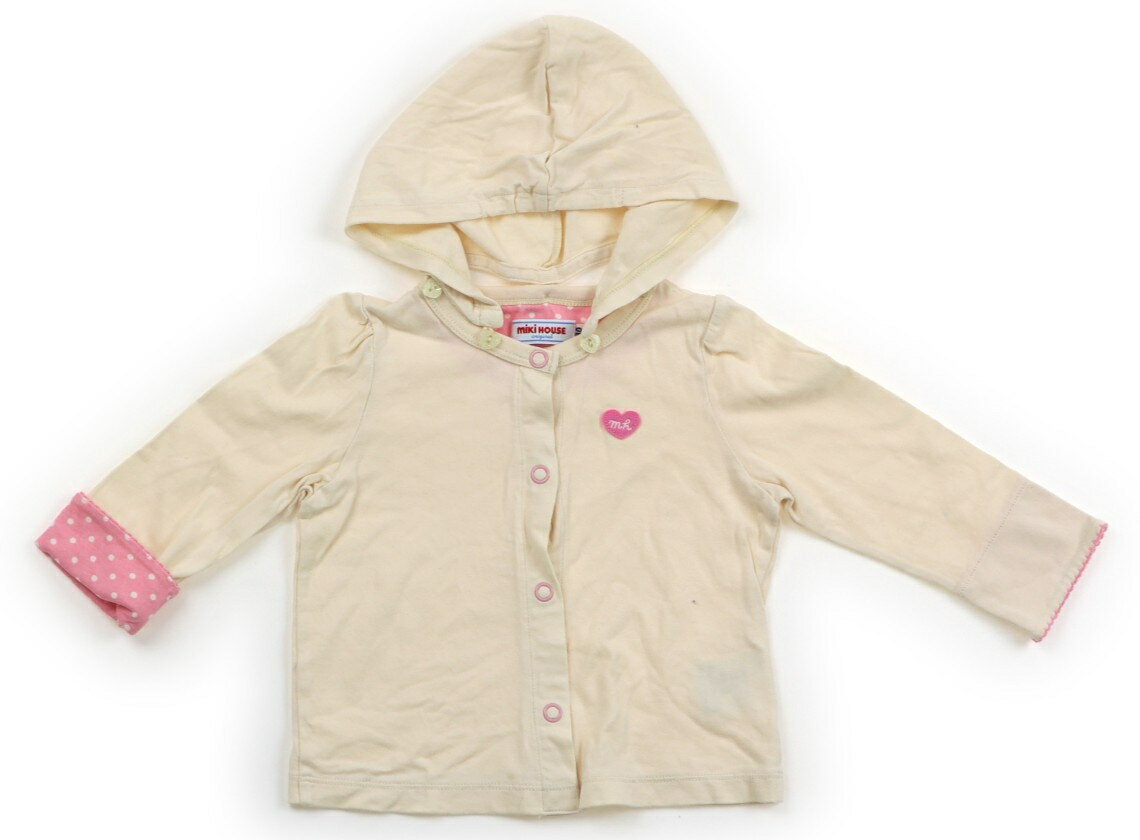 　ブランド 　miki HOUSE(ミキハウス) 　カテゴリー 　パーカー 　サイズ 　80サイズ 　色 　ベージュ・ピンク・ドット 　状態 　★★★ 　記名 　なし 　ジャンル 　Girl 薄手のカットソー地。フードは取り外し可能です。袖...