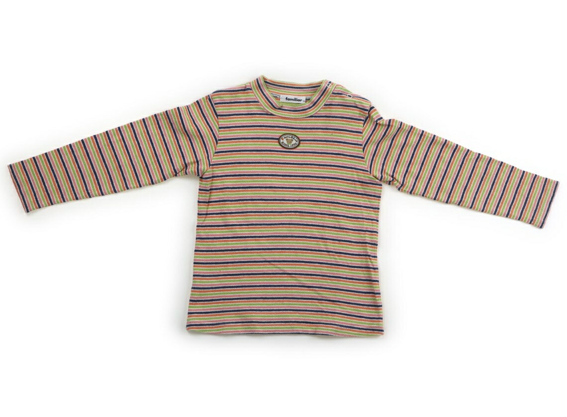 　ブランド 　familiar(ファミリア) 　カテゴリー 　Tシャツ・カットソー 　サイズ 　120サイズ 　色 　マルチボーダー 　状態 　★★ 　記名 　なし 　ジャンル 　Girl 綿100％。左肩スナップボタン付き。全体的に毛羽立...