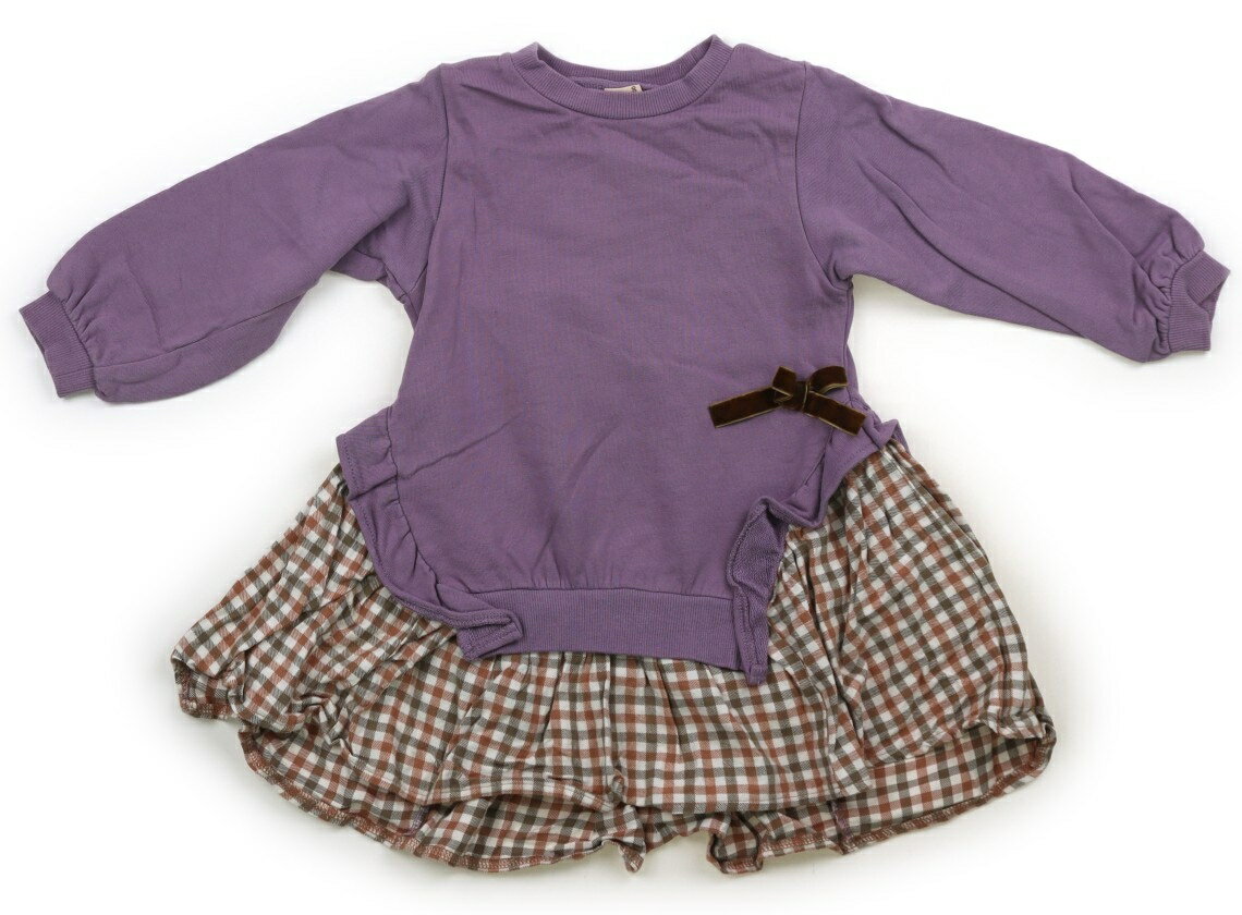 　ブランド 　petit main(プティマイン) 　カテゴリー 　ワンピース 　サイズ 　100サイズ 　色 　パープル・ベージュ系チェック 　状態 　★★★ 　記名 　なし 　ジャンル 　Girl 裏地はありません。裏毛素材でチェック部...