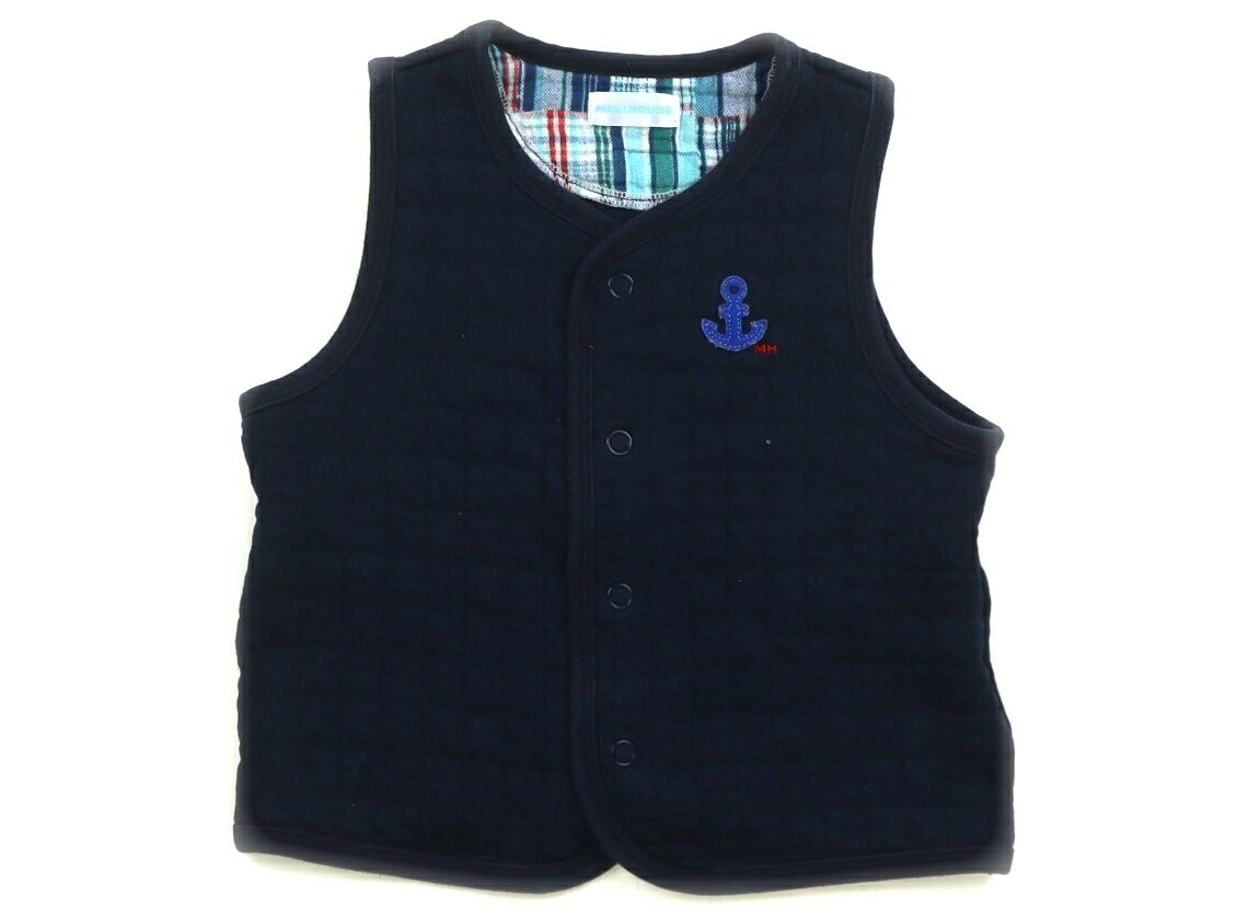 　ブランド 　miki HOUSE(ミキハウス) 　カテゴリー 　ベビーベスト 　サイズ 　70サイズ 　色 　ネイビー 　状態 　★★★ 　記名 　なし 　ジャンル 　Boy キルティング生地。実際のサイズ表記は、70-80。全体に色あせ...
