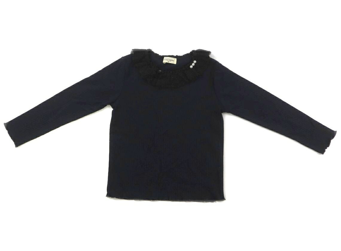 　ブランド 　troislapins(トロワラパン) 　カテゴリー 　Tシャツ・カットソー 　サイズ 　110サイズ 　色 　ブラック 　状態 　★★★ 　記名 　なし 　ジャンル 　Girl ポリウレタン・綿混ポリエステル素材。襟はニット...