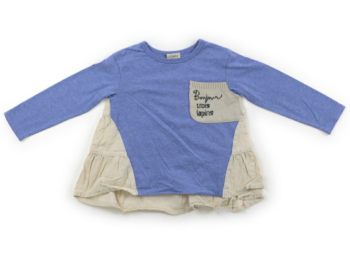 　ブランド 　troislapins(トロワラパン) 　カテゴリー 　Tシャツ・カットソー 　サイズ 　100サイズ 　色 　水色 　状態 　★★★ 　記名 　なし 　ジャンル 　Girl カットソー生地に、細コーデュロイ風生地がついたデザ...
