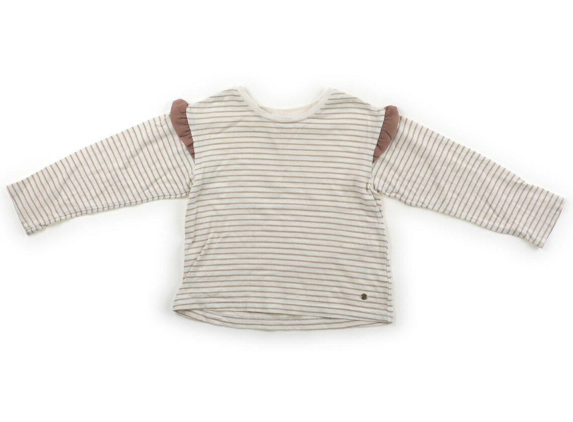 　ブランド 　apres les cours(アプレレクール) 　カテゴリー 　Tシャツ・カットソー 　サイズ 　110サイズ 　色 　オフホワイト、薄茶、ボーダー柄 　状態 　★★ 　記名 　なし 　ジャンル 　Girl 両袖口に茶色い汚...