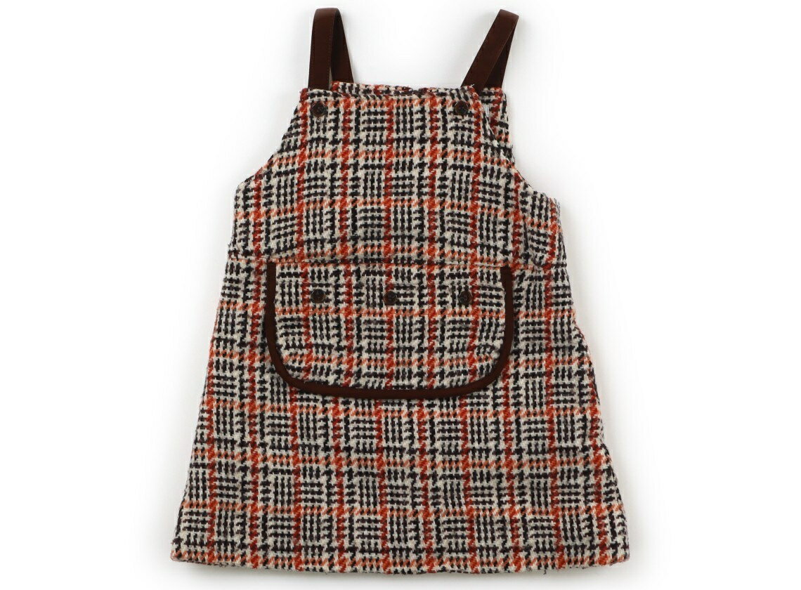 　ブランド 　BeBe(べべ) 　カテゴリー 　ジャンパースカート 　サイズ 　90サイズ 　色 　オレンジ、茶色、千鳥格子柄 　状態 　★★★ 　記名 　なし 　ジャンル 　Girl 後ろファスナーです。裏地あり。所々に毛玉あり。起毛生地...