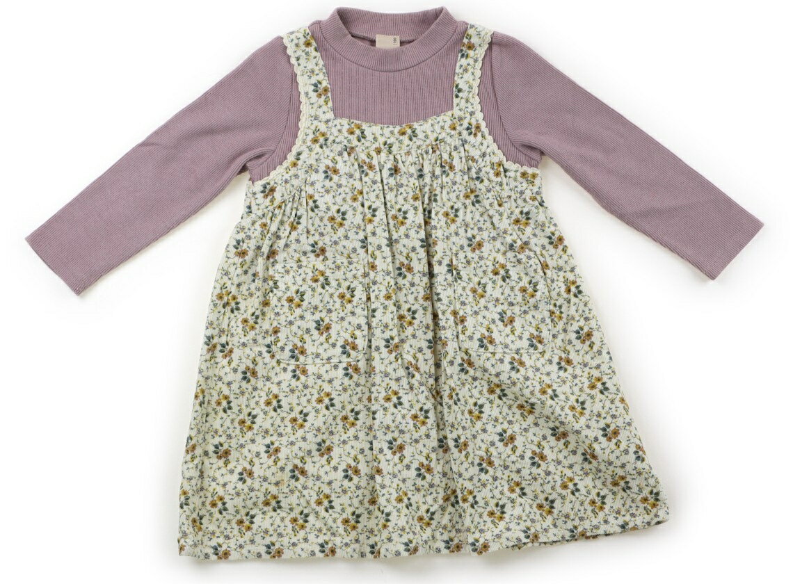 　ブランド 　petit main(プティマイン) 　カテゴリー 　ワンピース 　サイズ 　100サイズ 　色 　くすみ紫、花柄 　状態 　★★ 　記名 　なし 　ジャンル 　Girl 重ね着風デザインです。カットソーに毛羽立ちと、右袖に糸...