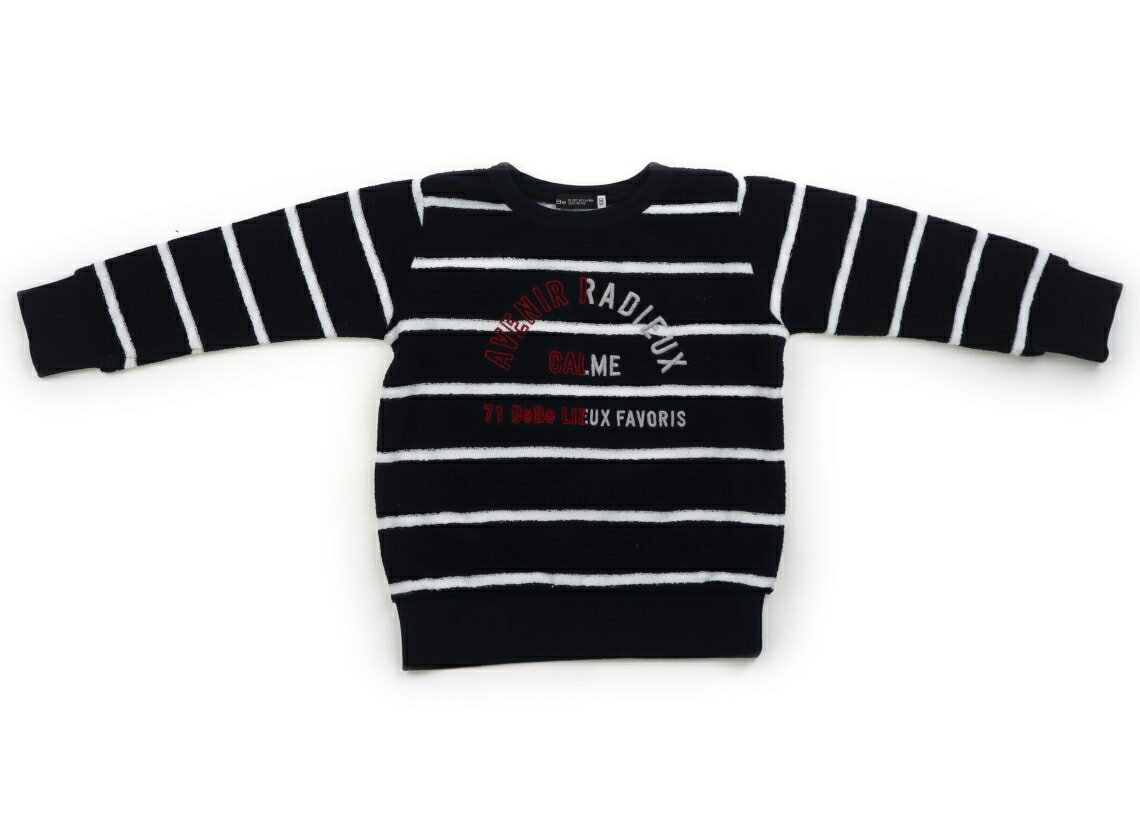 　ブランド 　BeBe(べべ) 　カテゴリー 　トレーナー・プルオーバー 　サイズ 　100サイズ 　色 　ネイビー・オフボーダー 　状態 　★★★ 　記名 　なし 　ジャンル 　Boy 裏起毛のパイル地・右袖下に5mmほどの黄色いシミあり...