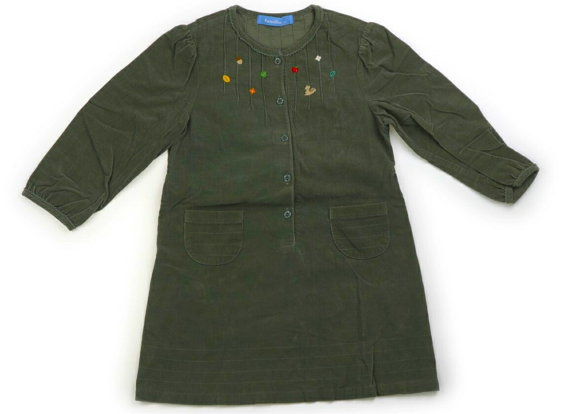 　ブランド 　familiar(ファミリア) 　カテゴリー 　ワンピース 　サイズ 　120サイズ 　色 　カーキグリーン 　状態 　★★★ 　記名 　なし 　ジャンル 　Girl 薄手のコーデュロイワンピース。やや色褪せありますがまだお使...