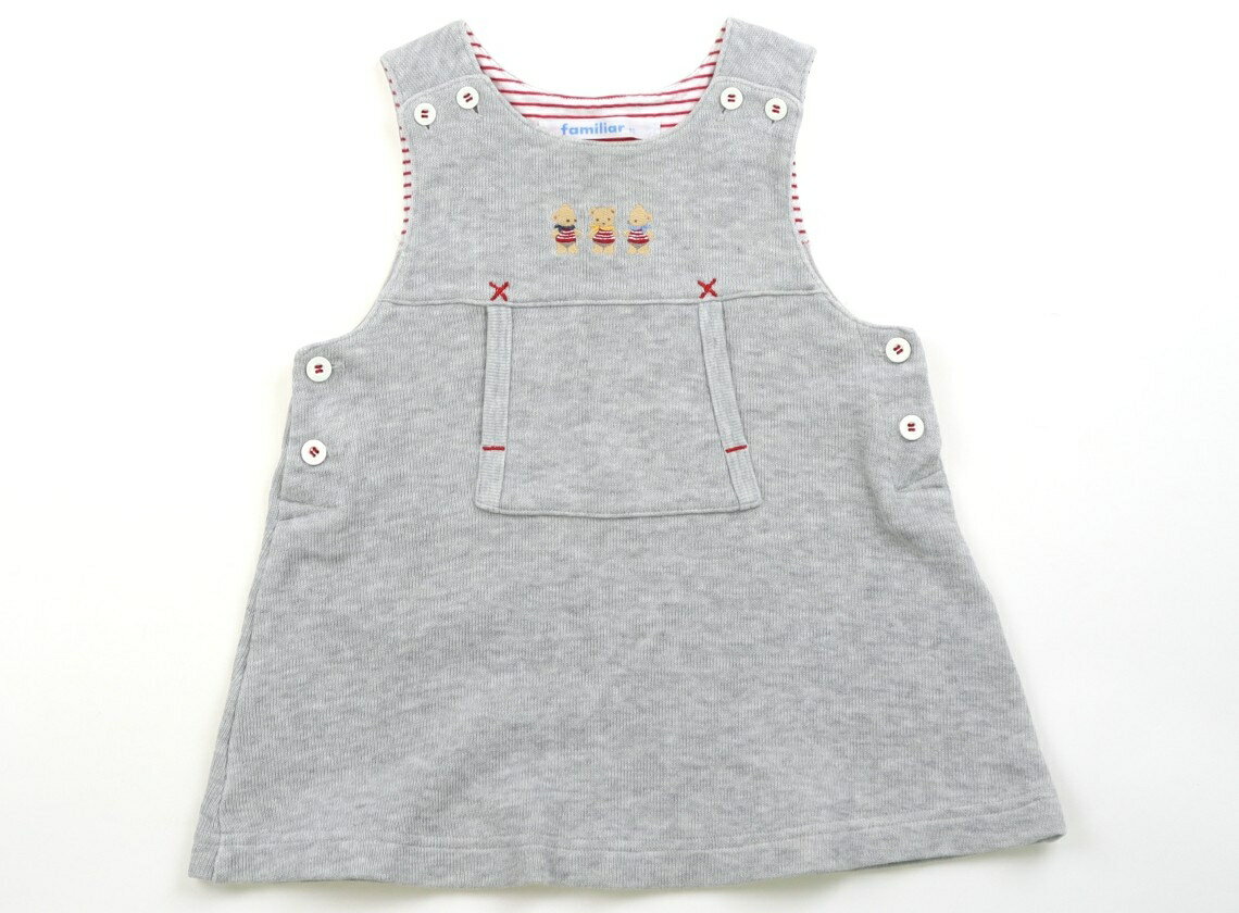 　ブランド 　familiar(ファミリア) 　カテゴリー 　ジャンパースカート 　サイズ 　80サイズ 　色 　杢ライトグレー 　状態 　★★★ 　記名 　なし 　ジャンル 　Girl フライスカットソー。裾に伸びがありますが、まだお使い...