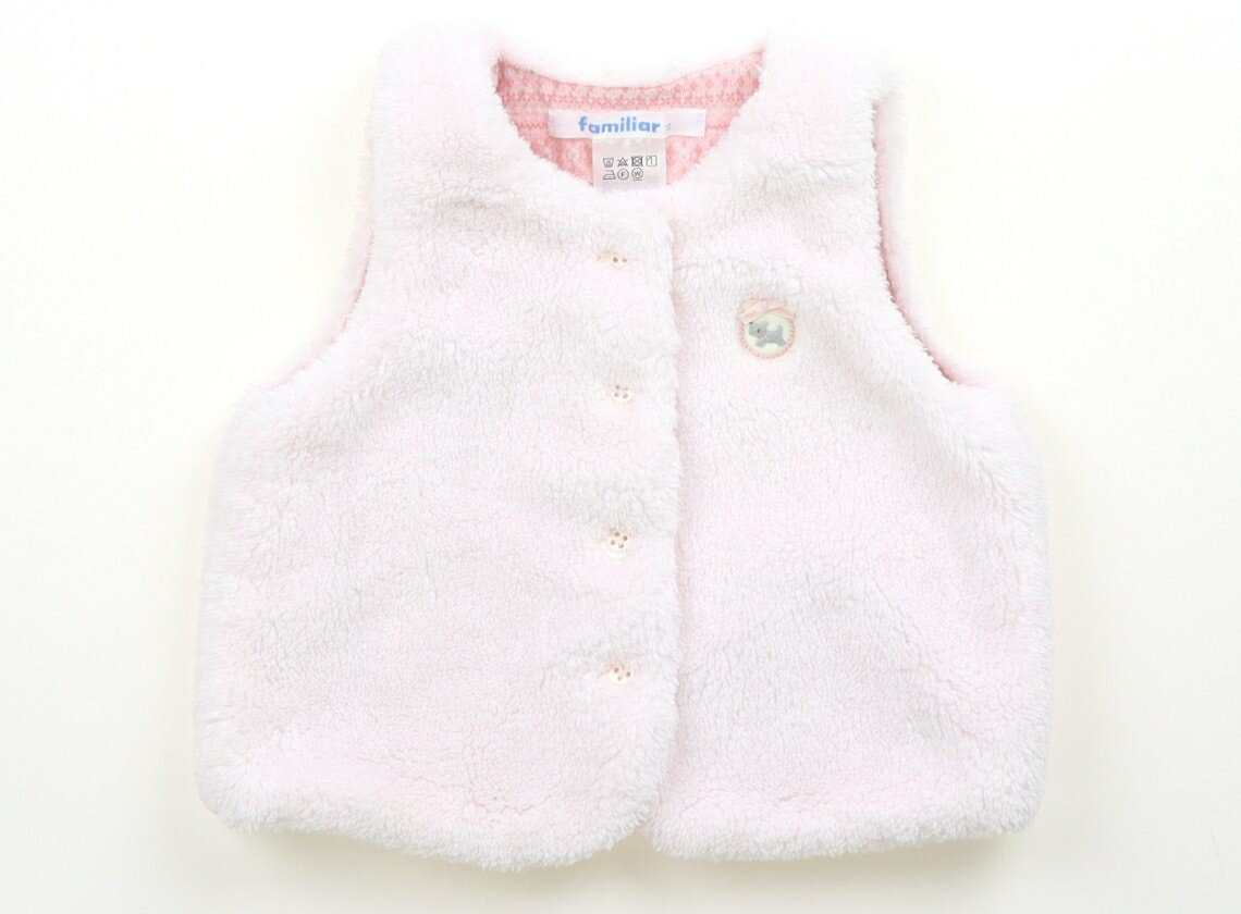 　ブランド 　familiar(ファミリア) 　カテゴリー 　ベビーベスト 　サイズ 　70サイズ 　色 　パステルピンク/ノルディック柄 　状態 　★★★★ 　記名 　なし 　ジャンル 　Girl ボアフリースとカットソーのリバーシブルデ...