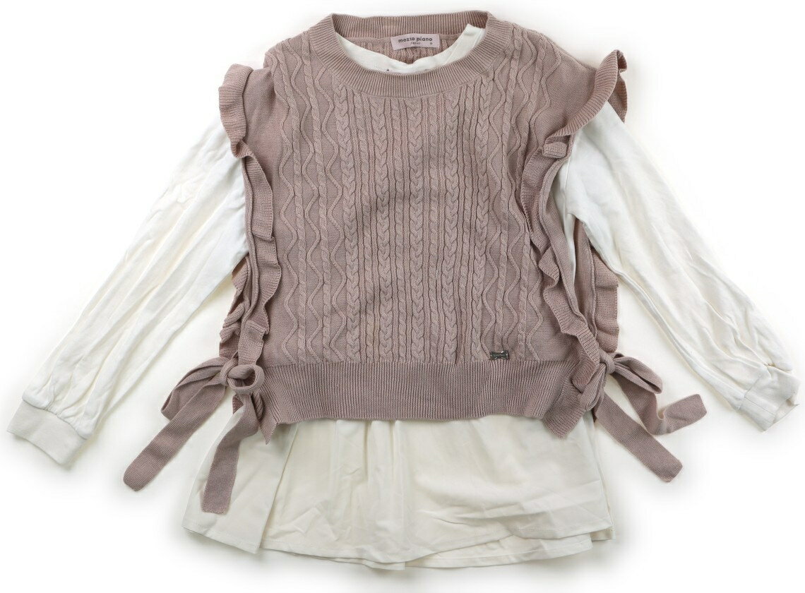 　ブランド 　mezzo piano(メゾピアノ) 　カテゴリー 　Tシャツ・カットソー 　サイズ 　150サイズ 　色 　オフホワイト・くすみピンク 　状態 　★★★ 　記名 　なし 　ジャンル 　Girl コットン・アクリル素材のニット...