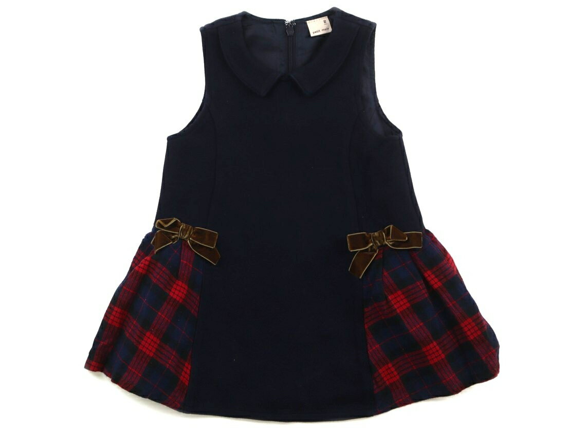 　ブランド 　petit main(プティマイン) 　カテゴリー 　ジャンパースカート 　サイズ 　90サイズ 　色 　ネイビー、赤チェック 　状態 　★★★ 　記名 　なし 　ジャンル 　Girl 後ろファスナー開き。裏地あり。若干色褪せ...