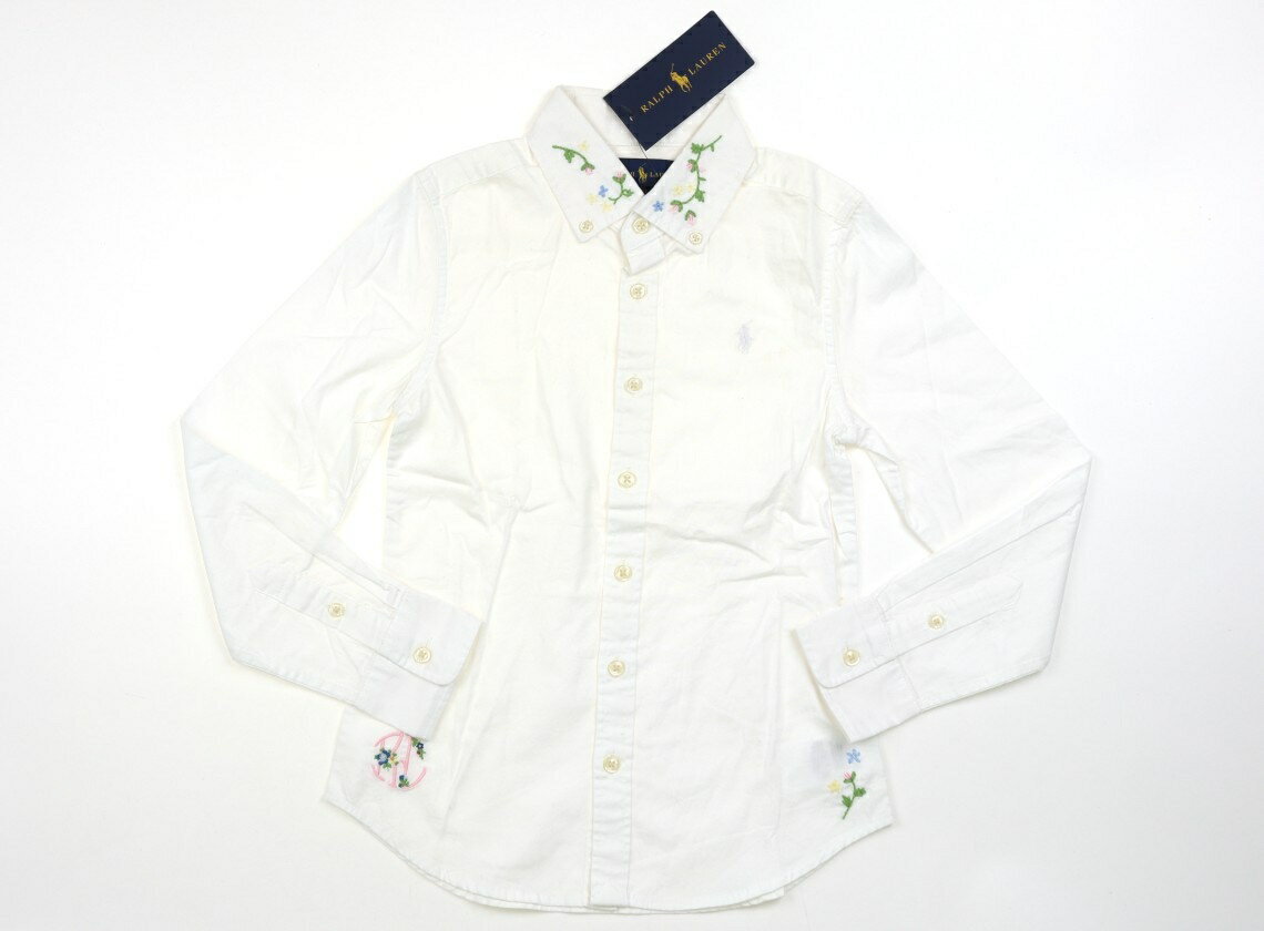 　ブランド 　Ralph Lauren(ラルフローレン) 　カテゴリー 　シャツ・ブラウス 　サイズ 　130サイズ 　色 　白、花柄 　状態 　N 　記名 　なし 　ジャンル 　Girl コットンシャツ。しっかりめの生地感です。襟の花柄は...