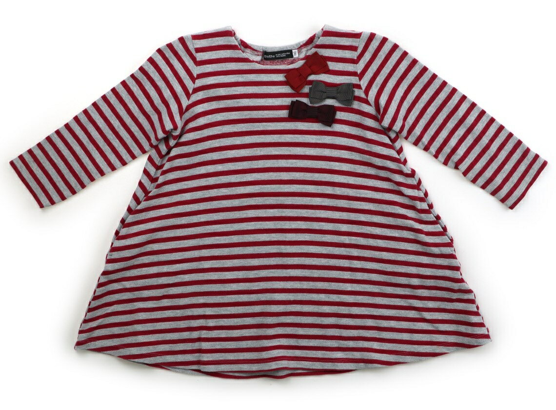 　ブランド 　BeBe(べべ) 　カテゴリー 　ワンピース 　サイズ 　110サイズ 　色 　グレー・マゼンダーボーダー 　状態 　★★★ 　記名 　なし 　ジャンル 　Girl かの子素材で裏地はありません。目立つ汚れはなく、まだお使いい...