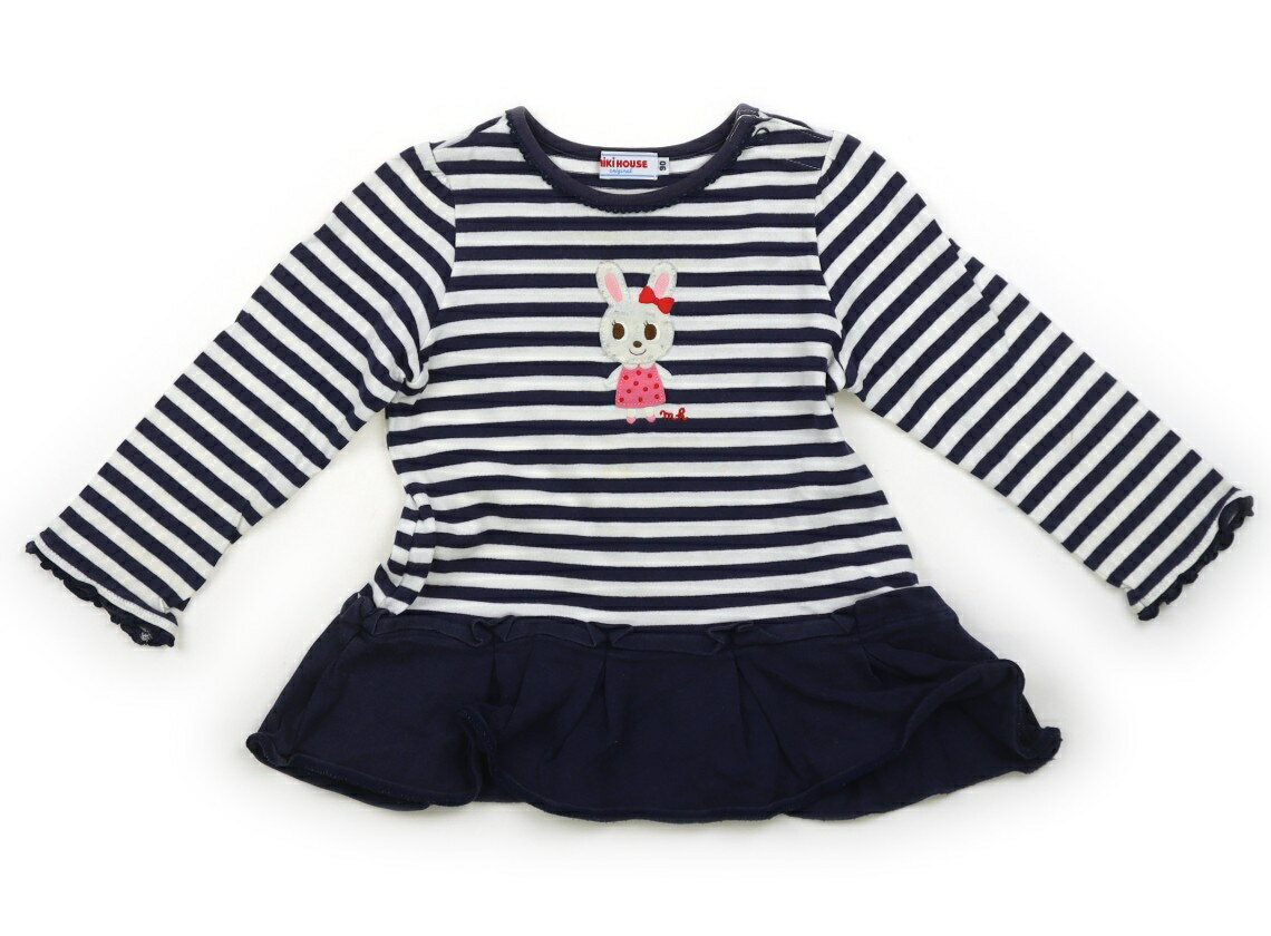 　ブランド 　miki HOUSE(ミキハウス) 　カテゴリー 　チュニック 　サイズ 　90サイズ 　色 　ネイビー・ホワイト・ボーダー 　状態 　★★（返品不可） 　記名 　なし 　ジャンル 　Girl カットソー素材。左肩スナップボタ...