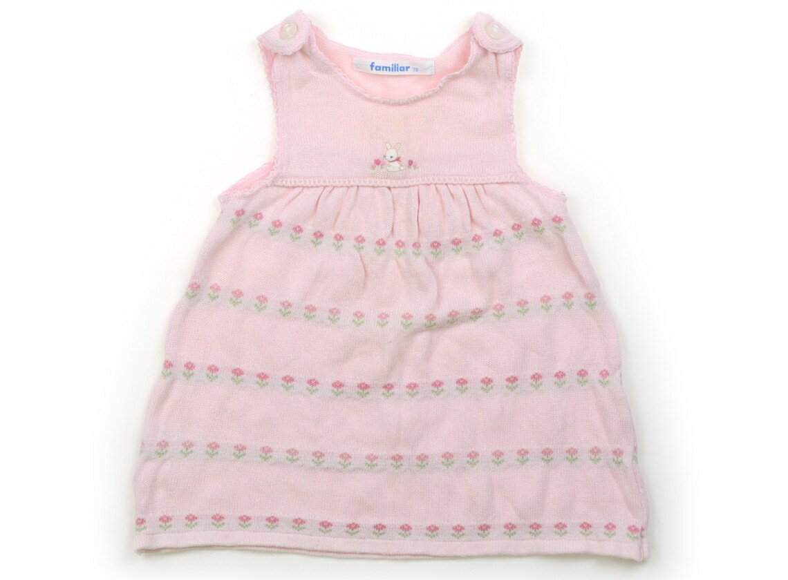 　ブランド 　familiar(ファミリア) 　カテゴリー 　ジャンパースカート 　サイズ 　70サイズ 　色 　オペラピンク 　状態 　★★（返品不可） 　記名 　なし 　ジャンル 　Girl ニット生地。洗いざらし感、細かい毛玉の付着が...