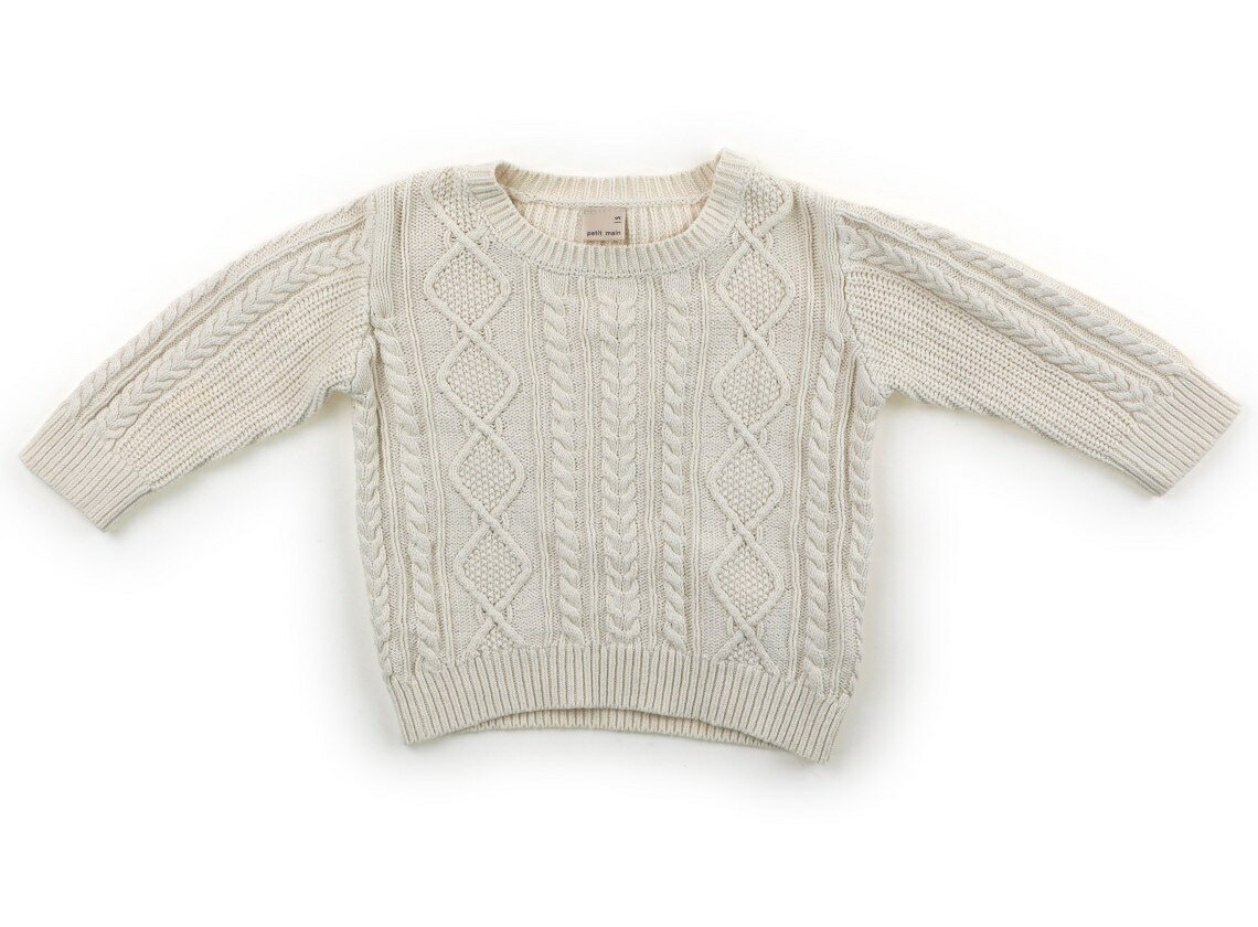 　ブランド 　petit main(プティマイン) 　カテゴリー 　ニット・セーター 　サイズ 　80サイズ 　色 　アイボリー 　状態 　★★★ 　記名 　なし 　ジャンル 　Girl 実際のサイズ表記はS。コットンニット素材。洗いざらし...