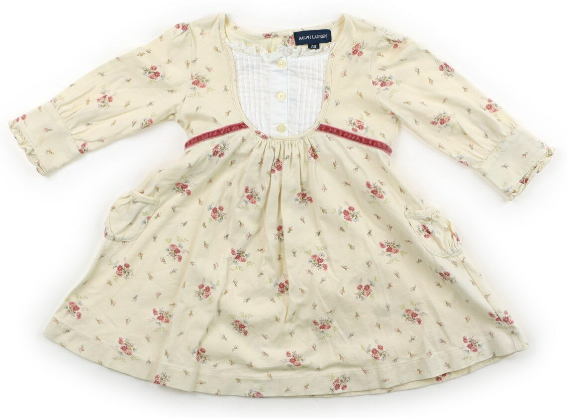 　ブランド 　Ralph Lauren(ラルフローレン) 　カテゴリー 　ワンピース 　サイズ 　80サイズ 　色 　クリーム・紫・花柄 　状態 　★★（返品不可） 　記名 　なし 　ジャンル 　Girl カットソー地で、胸下リボンはベロア...