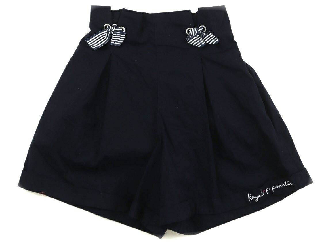 　ブランド 　pom ponette(ポンポネット) 　カテゴリー 　キュロット 　サイズ 　150サイズ 　色 　ネイビー・ストライプリボン 　状態 　★★★ 　記名 　なし 　ジャンル 　Girl ストレッチ性のあるコットンブロード生地...