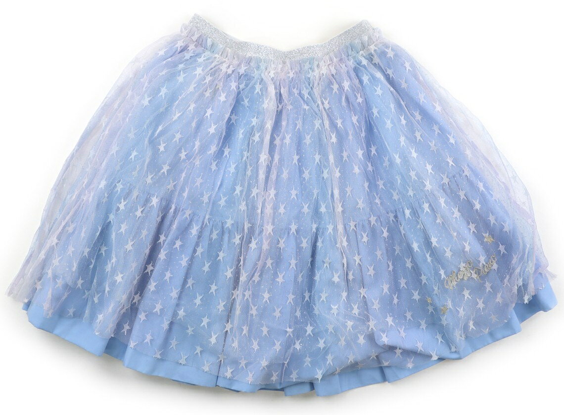 　ブランド 　mezzo piano(メゾピアノ) 　カテゴリー 　スカート 　サイズ 　140サイズ 　色 　ブルー・星 　状態 　★★★ 　記名 　なし 　ジャンル 　Girl ポリエステル、綿の布帛生地にラメチュールと星柄チュールが重...