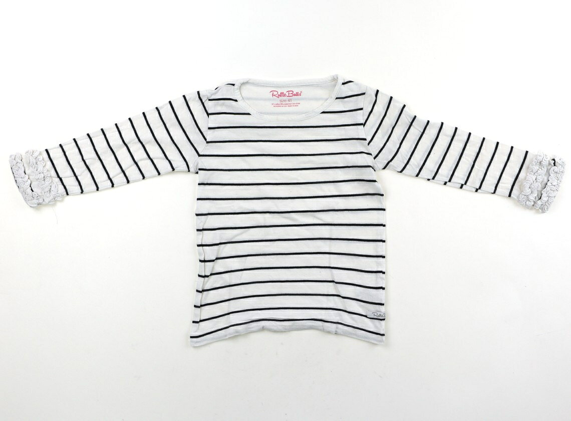 　ブランド 　Ruffle Butts(ラッフルバッツ) 　カテゴリー 　Tシャツ・カットソー 　サイズ 　100サイズ 　色 　ボーダー、白黒 　状態 　★★（返品不可） 　記名 　なし 　ジャンル 　Girl 4t。衿に薄いシミがあり、...