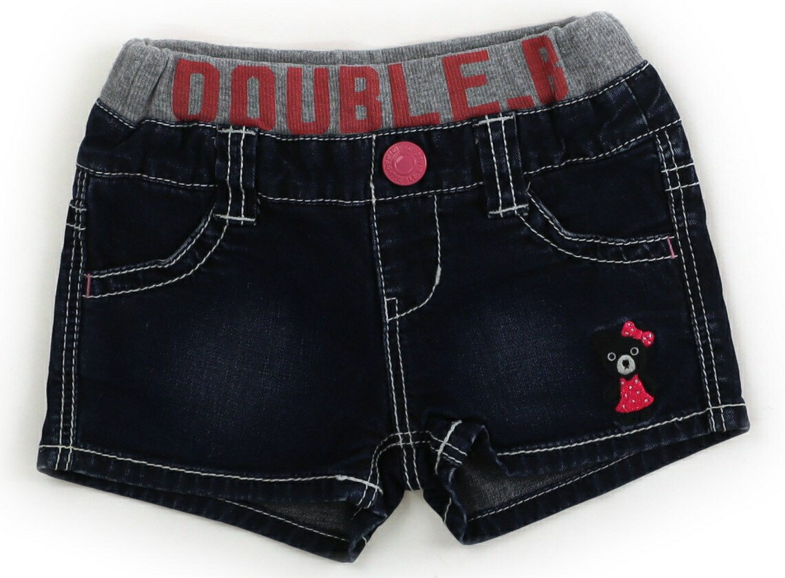 　ブランド 　Double B(ダブルB) 　カテゴリー 　ショートパンツ 　サイズ 　80サイズ 　色 　ネイビー・ピンクロゴ・クマ 　状態 　★★★ 　記名 　なし 　ジャンル 　Girl ウエストのゴムは交換穴があります。若干の使用感...